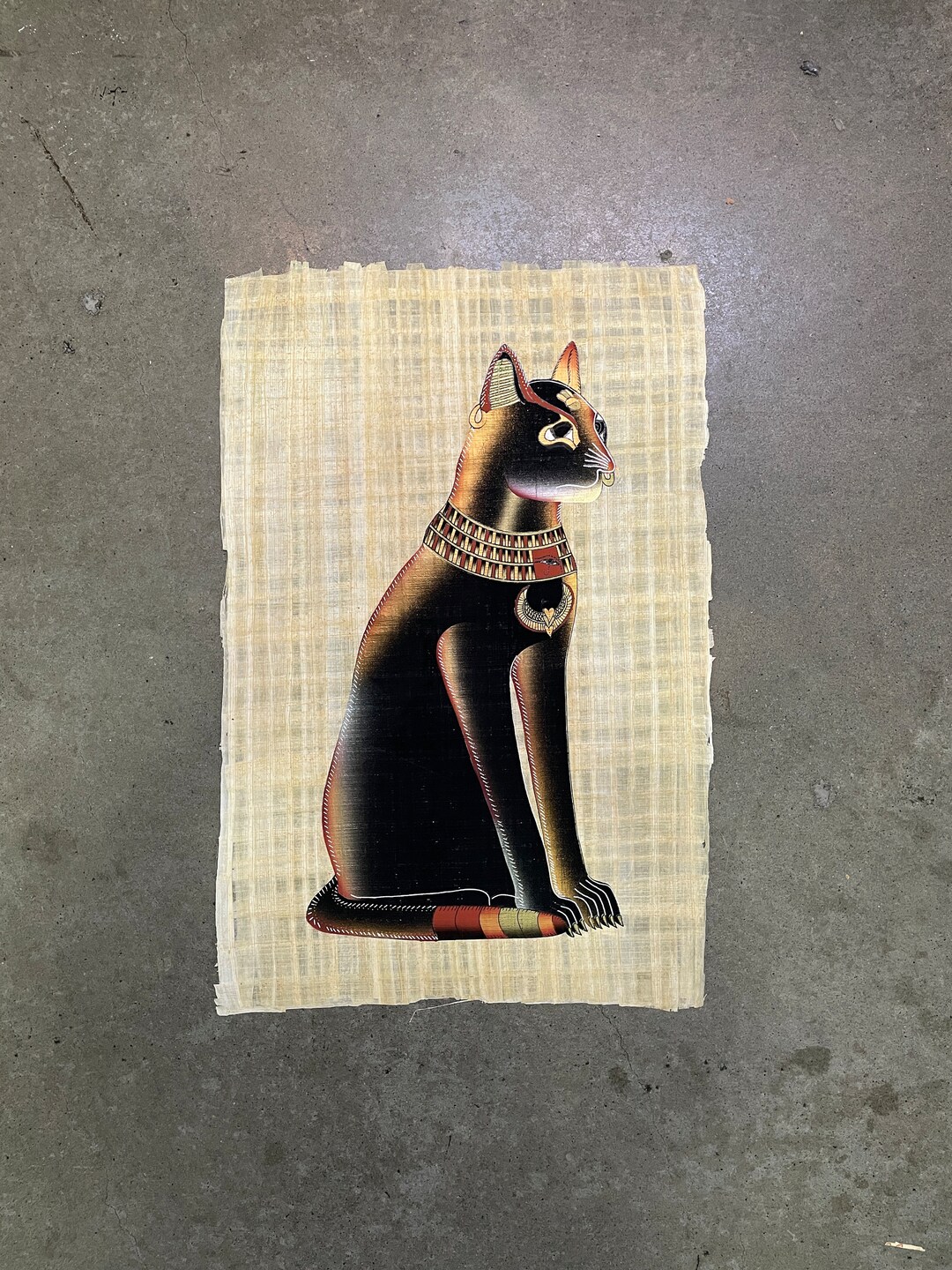 Egyptian Goddess Bastet Papyrus - Cat Goddess Bast - Made in Egypt ...