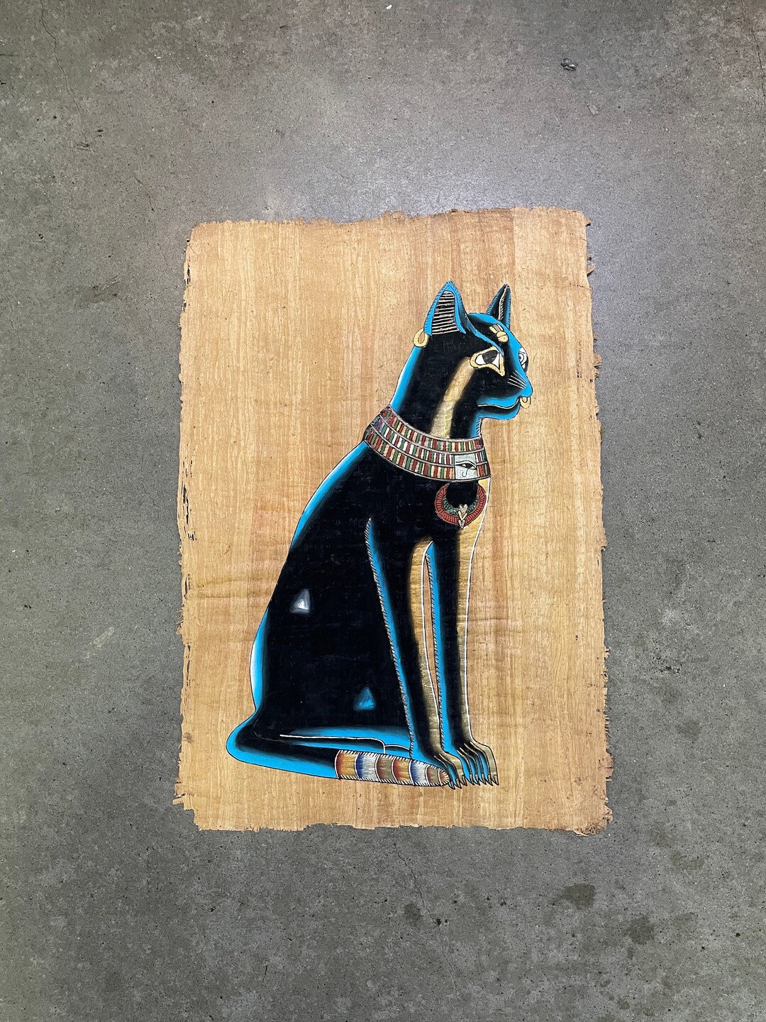 Egyptian Goddess Bastet Papyrus - Cat Goddess Bast - Made in Egypt ...