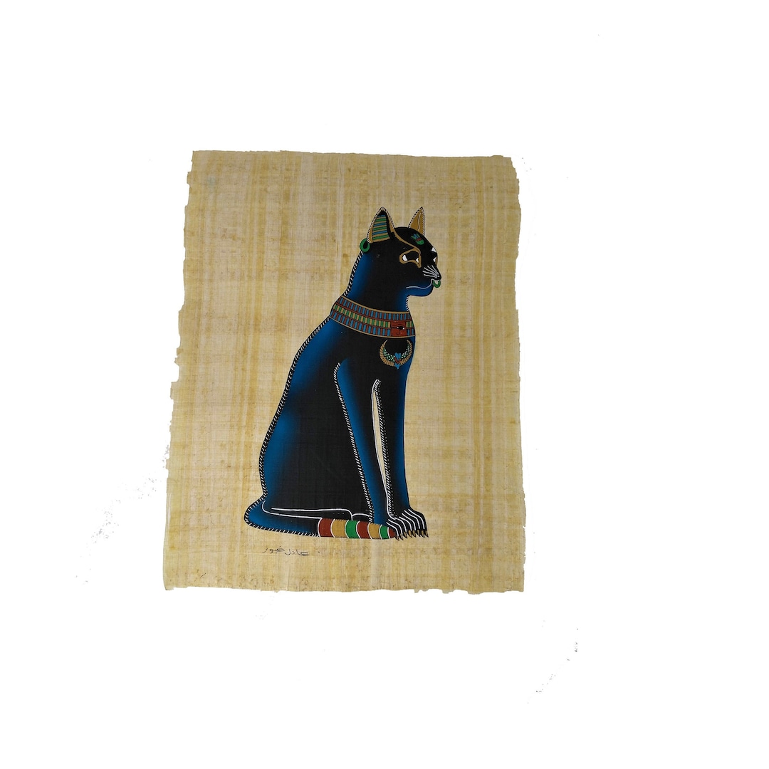 Egyptian Goddess Bastet Papyrus Cat Goddess Bast Made in - Etsy