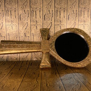 Vintage Egyptian Ankh Hand Mirror - Etsy