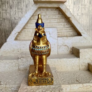 Vintage Golden Horus Mini Statue - Ancient Egyptian God Horus With ...