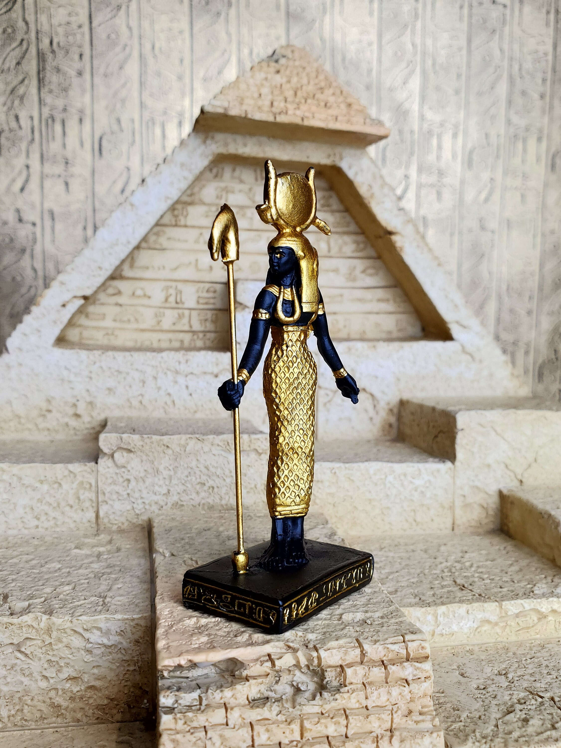 Vintage Isis Mini Statue Small Hand-Painted Ancient Egyptian | Etsy