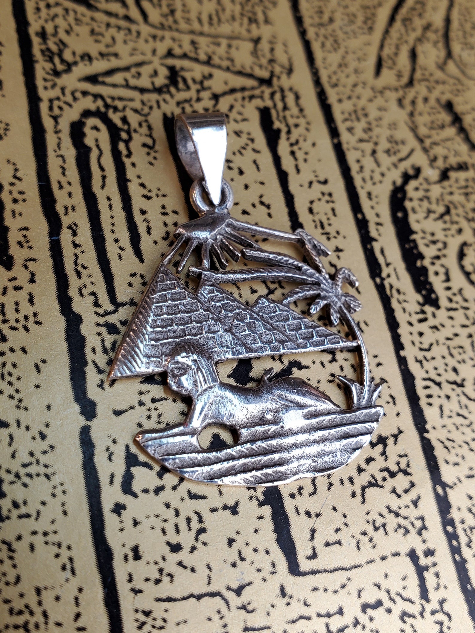 Pyramids of Giza and Sphinx Silver Pendant Made in Egypt - Etsy