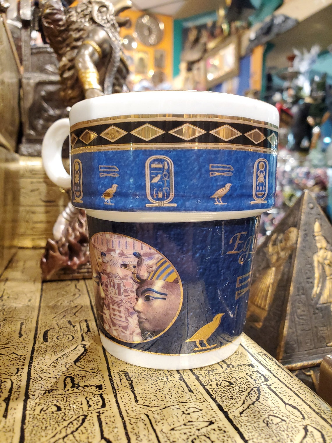 Vintage Fathi Mahmoud Porcelain Mug With King Tut Mask Made - Etsy