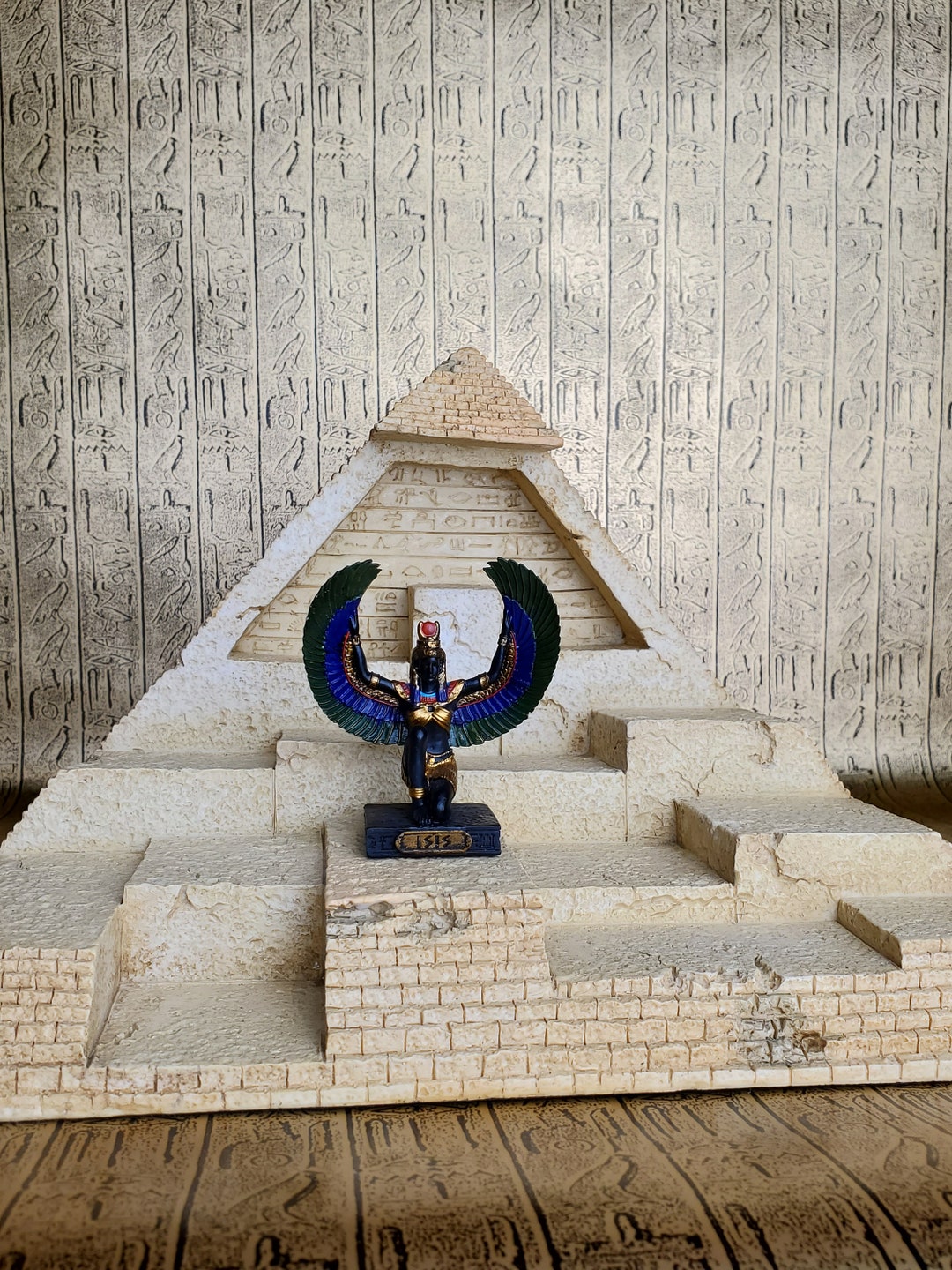 Vintage Isis Mini Statue - Small Hand-painted Ancient Egyptian Goddess ...