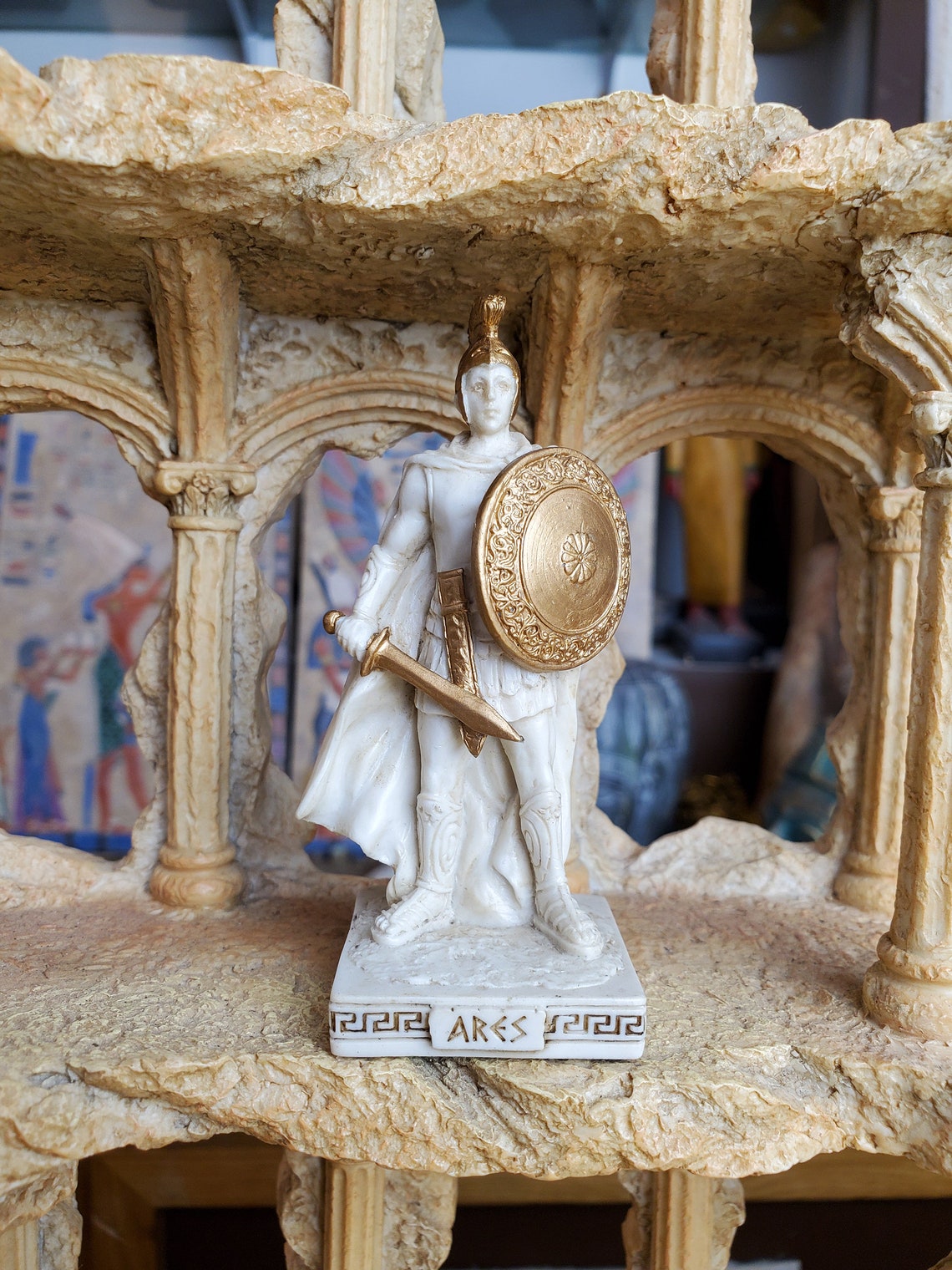 Vintage Ares Mini Statue Small Hand-painted Ancient Greek - Etsy