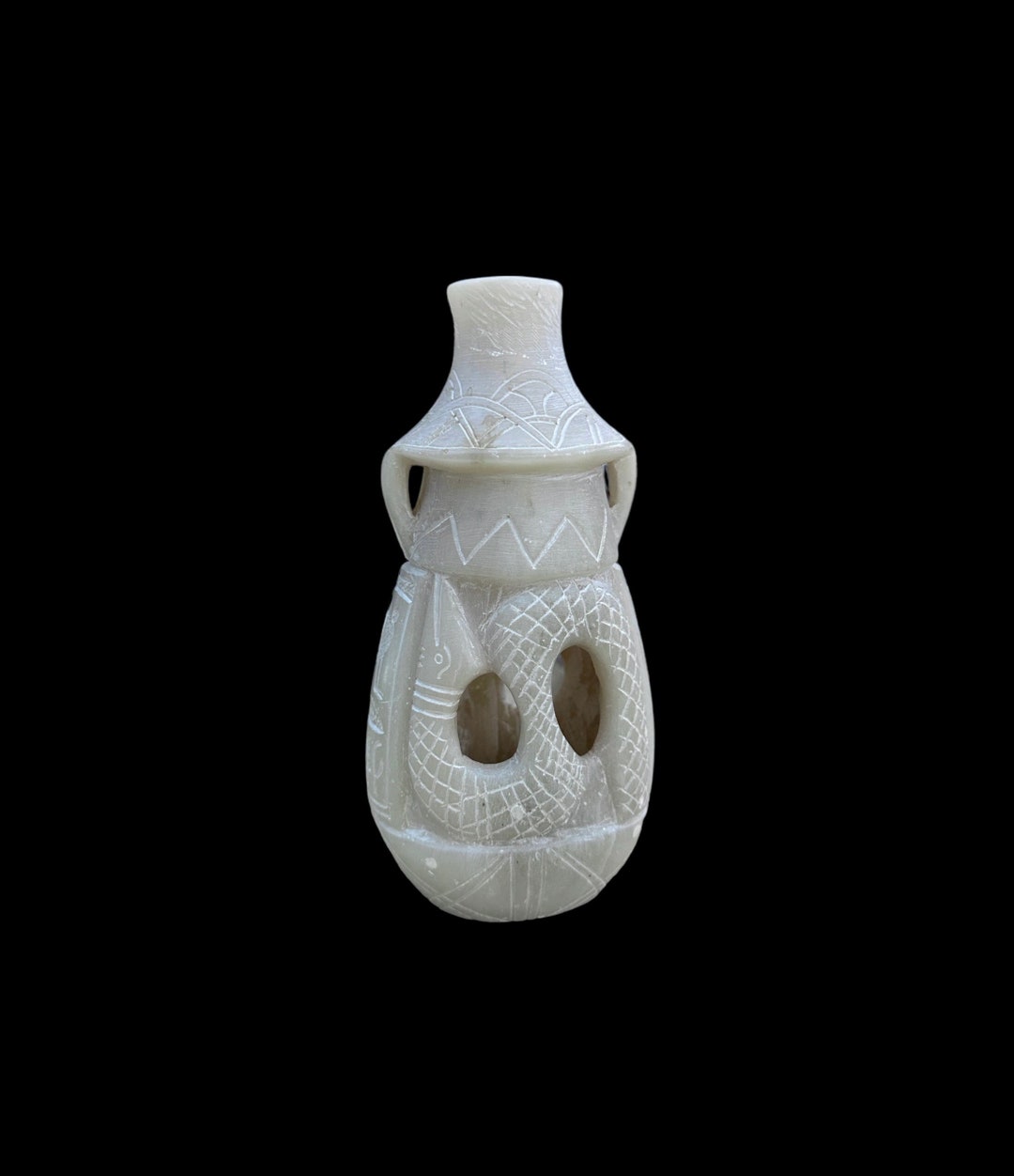 Egyptian Royal Cobra Vase - Hand-carved Soapstone - Ancient Egyptian ...