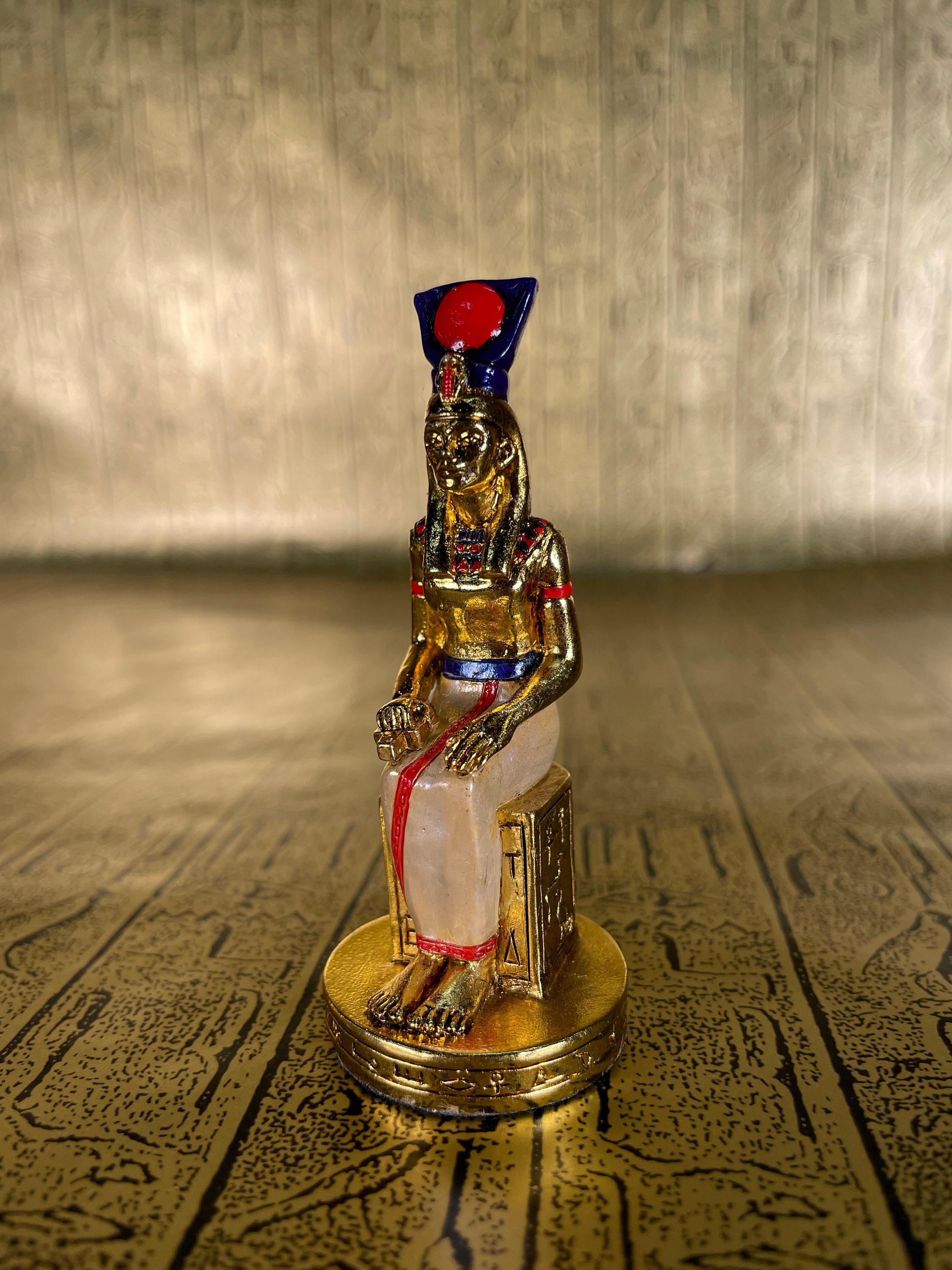 Sculpture Figurines Solid Pewter Miniature Figurine Vintage Gold Isis ...