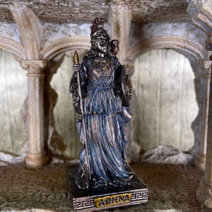 Vintage Athena Mini Statue - Small Hand-painted Ancient Greek Goddess ...