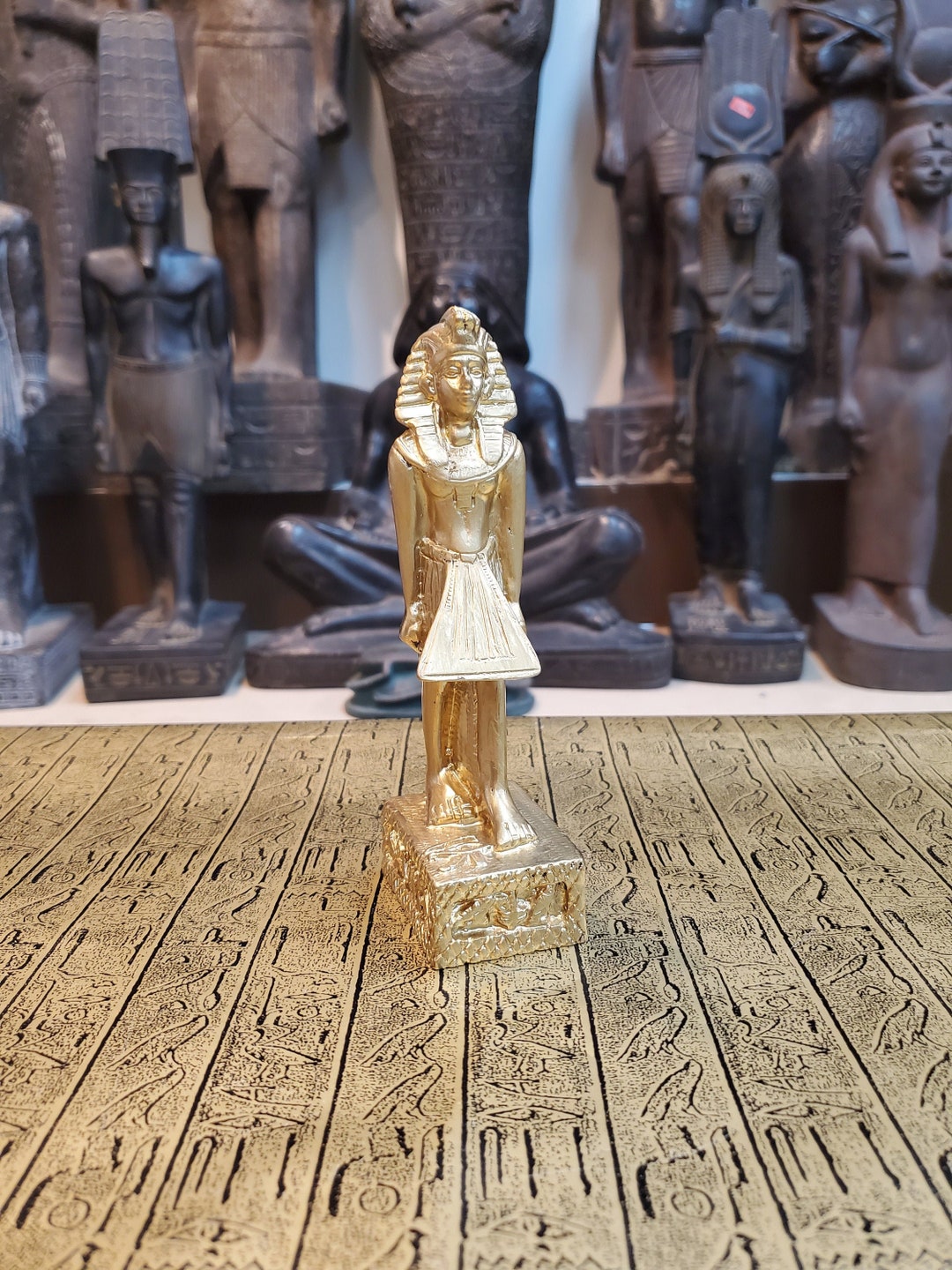 Vintage Golden Egyptian Guardian Statue - Made in Egypt - Etsy