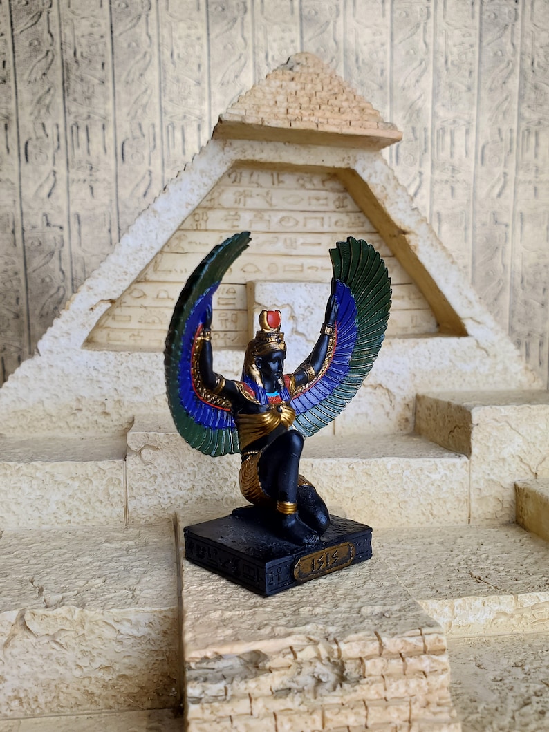 Vintage Isis Mini Statue Small Hand-painted Ancient Egyptian - Etsy