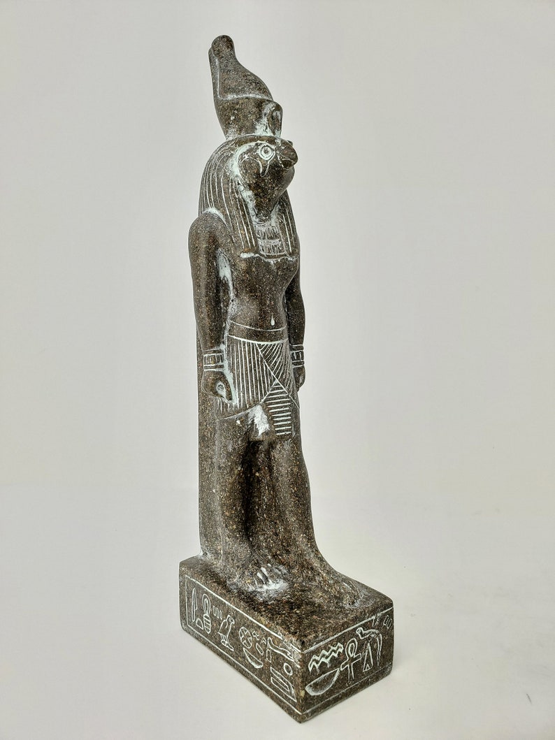 Large Hand-carved Green Granite Horus Statue - Made in Egypt - Green ...