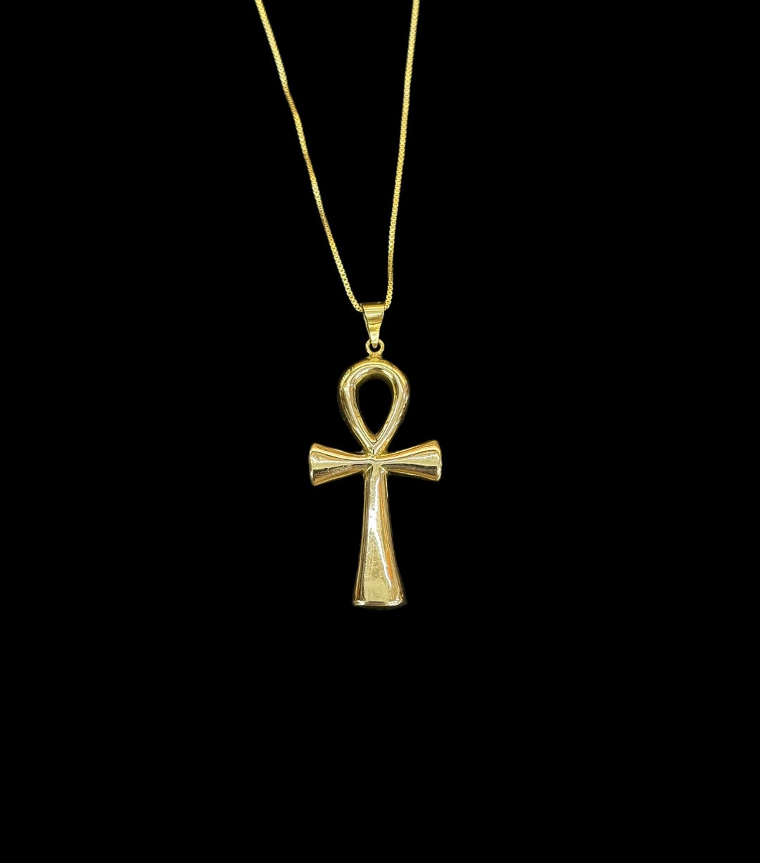 18k Gold Ankh Pendant - Made in Egypt - Ancient Egyptian Key of Life ...