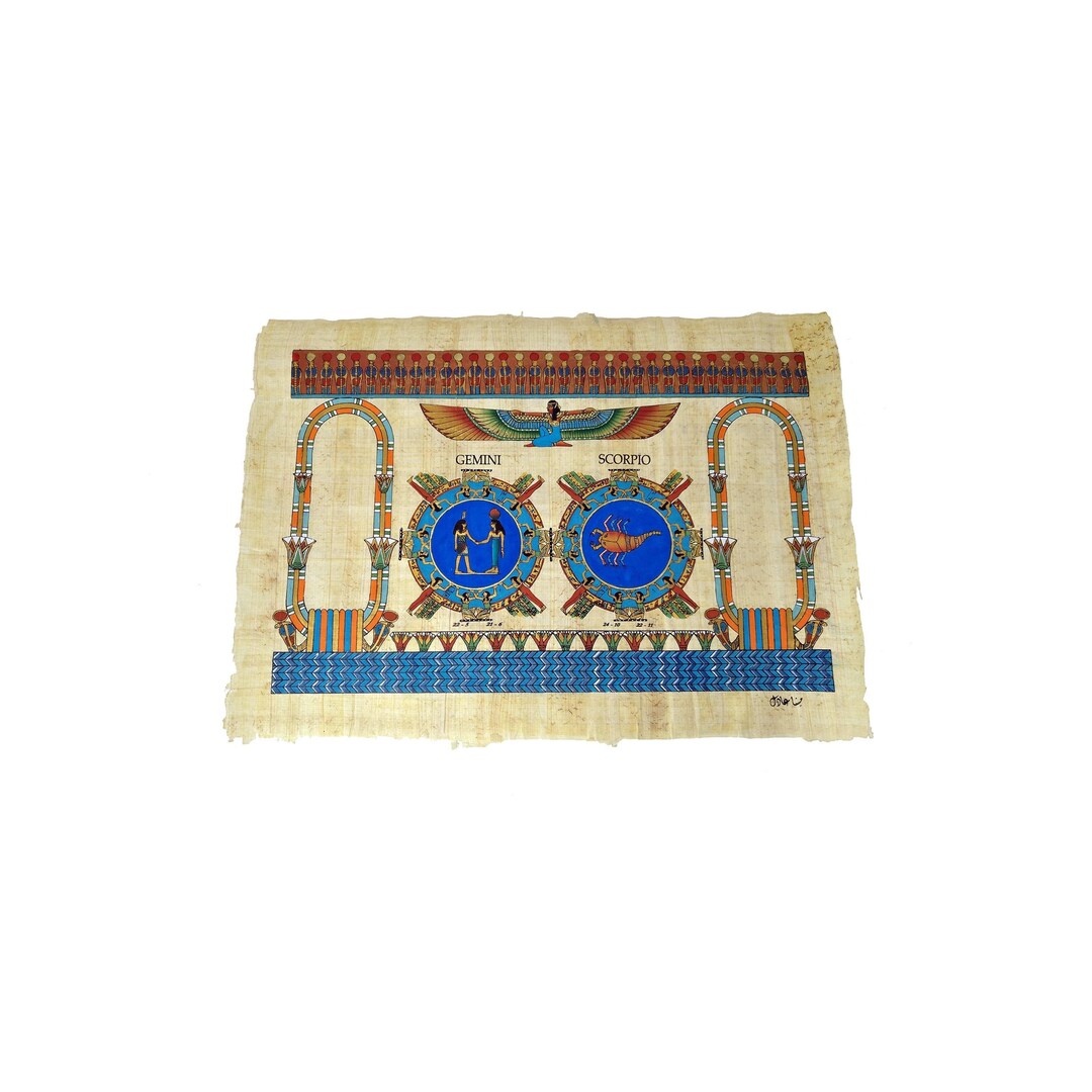 Customizable Egyptian Zodiac Papyrus We Paint Your Names in ...