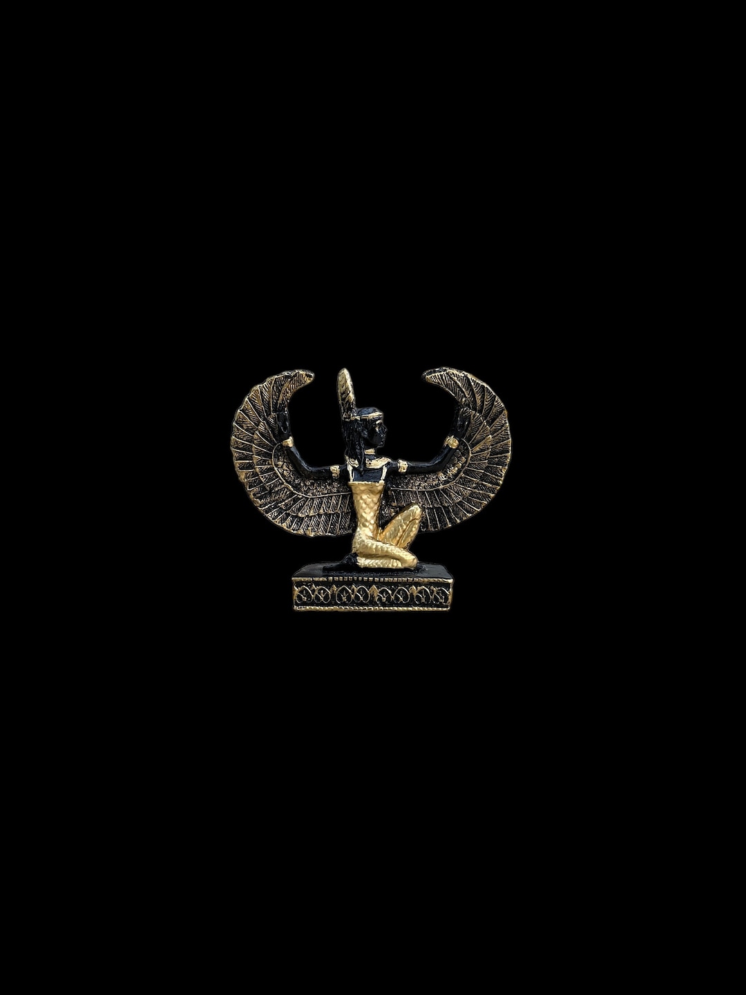 Vintage Maat Mini Statue - Small Hand-painted Ancient Egyptian Goddess ...