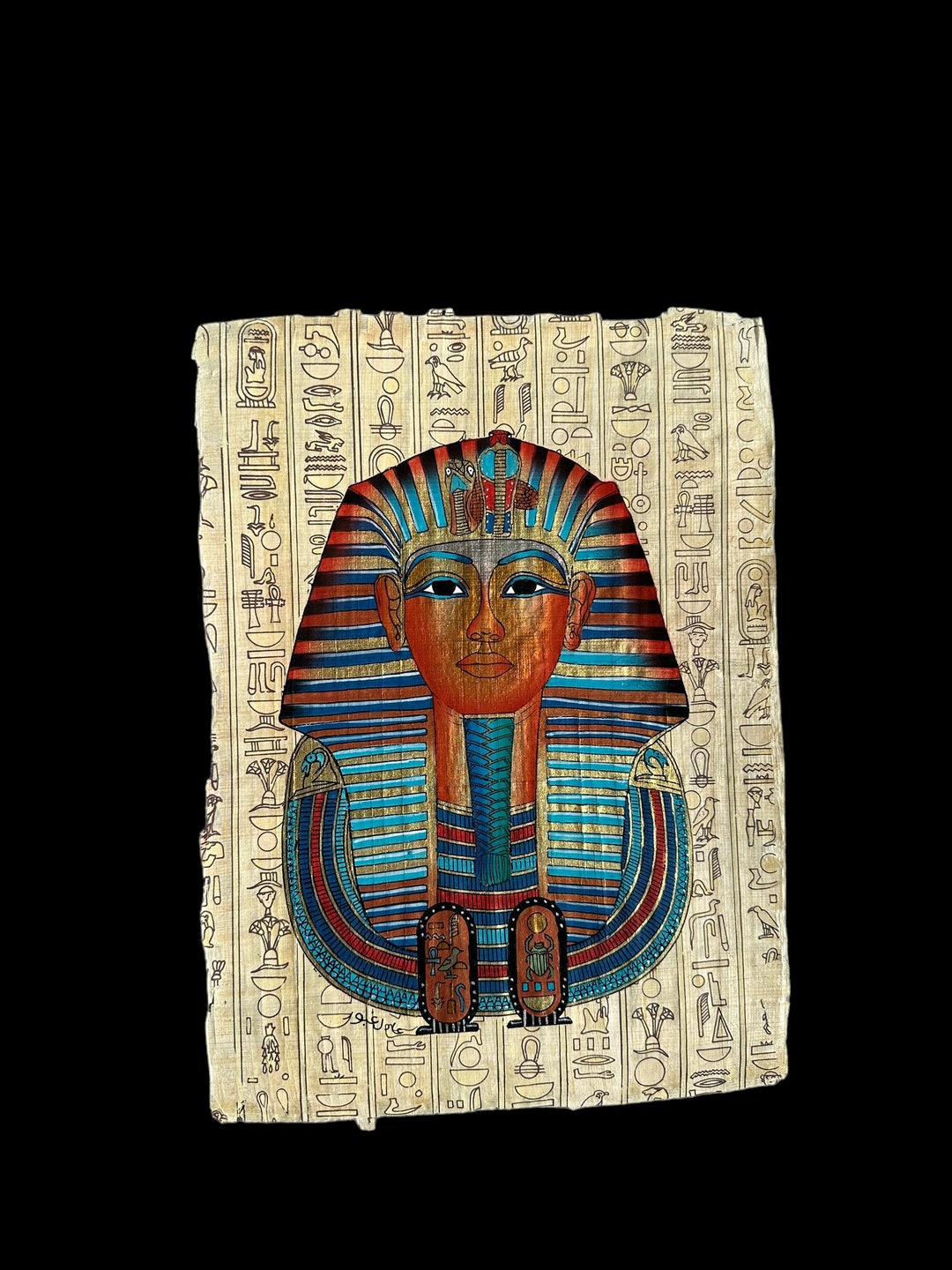 King Tutankhamun's Mask Side View Papyrus - 20x30cm - Etsy