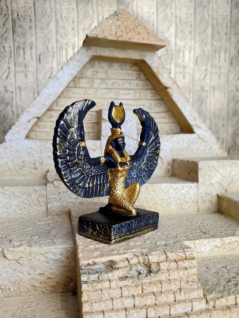Vintage Isis Mini Statue - Ancient Egyptian Goddess Isis Altar Statue ...