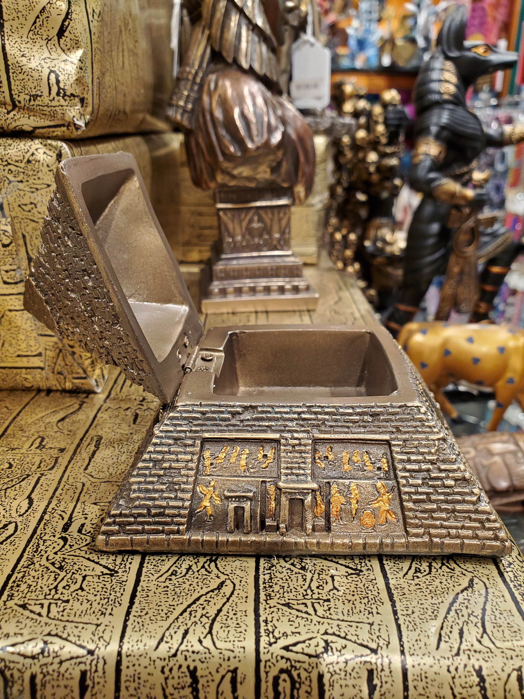 Vintage Pyramid Trinket Box Bronze Finish Ancient Egyptian | Etsy