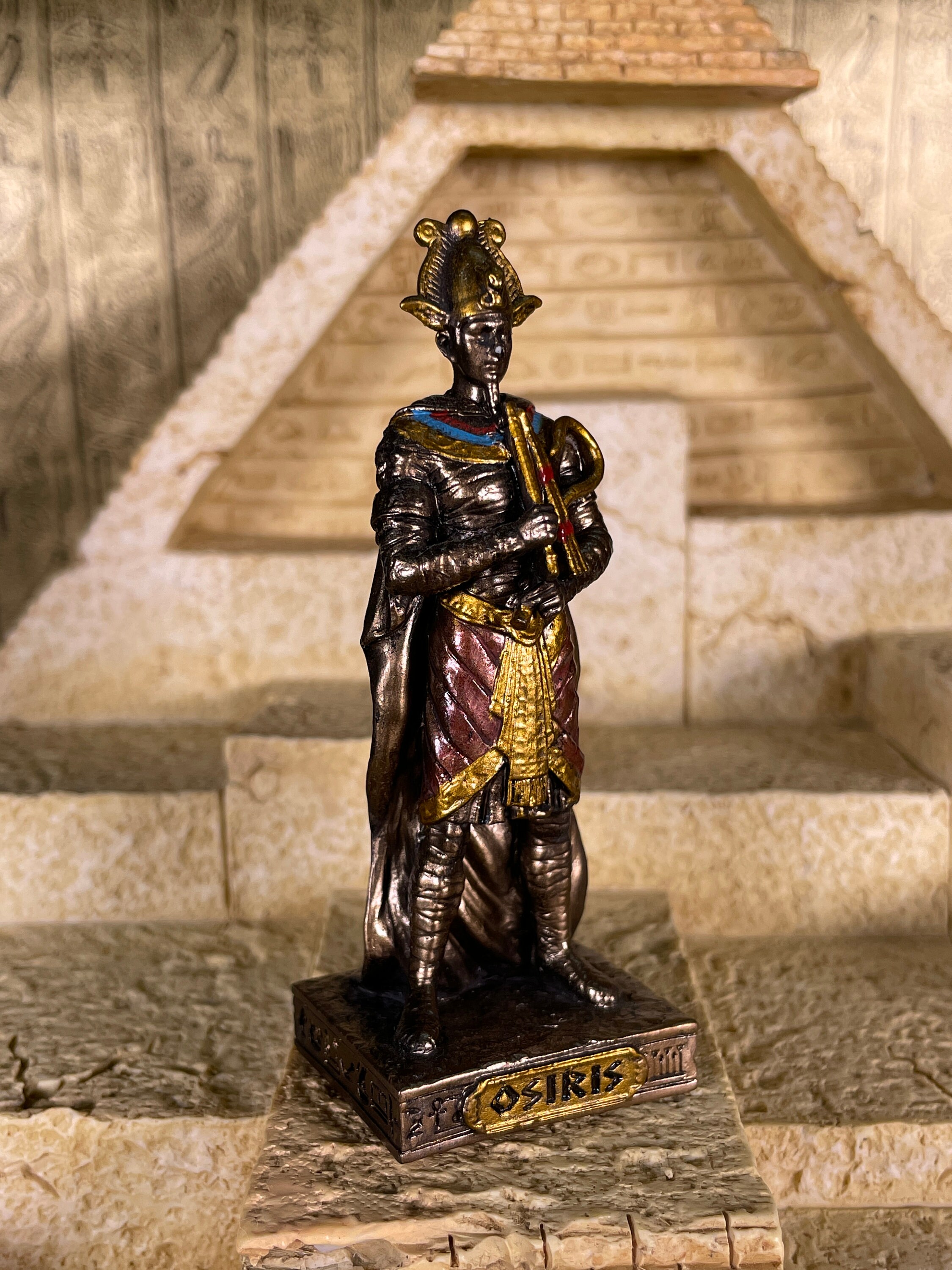 Vintage Osiris Mini Statue Small Hand-painted Ancient | Etsy