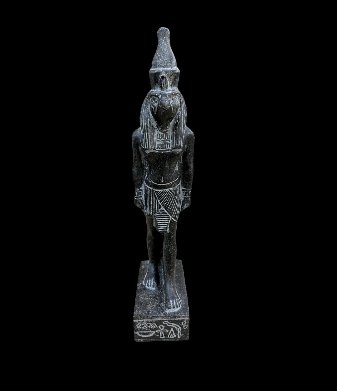 Horus Statue - Ancient Egyptian Sky God Heru - Black Granite Statue ...