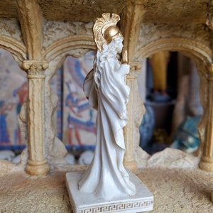 Vintage Athena Mini Statue - Small Hand-painted Ancient Greek Goddess ...