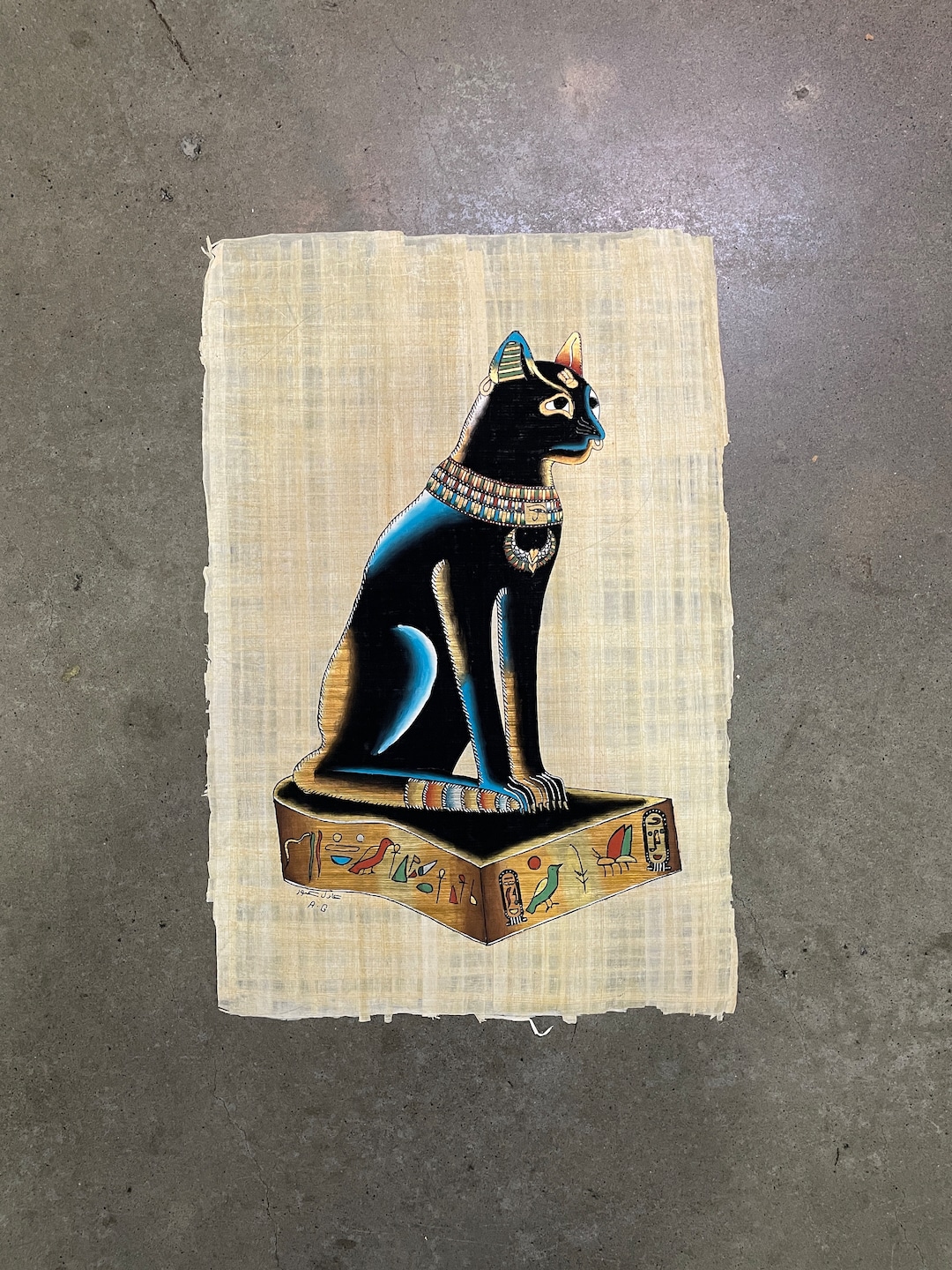 Egyptian Goddess Bastet Papyrus - Cat Goddess Bast - Made in Egypt ...