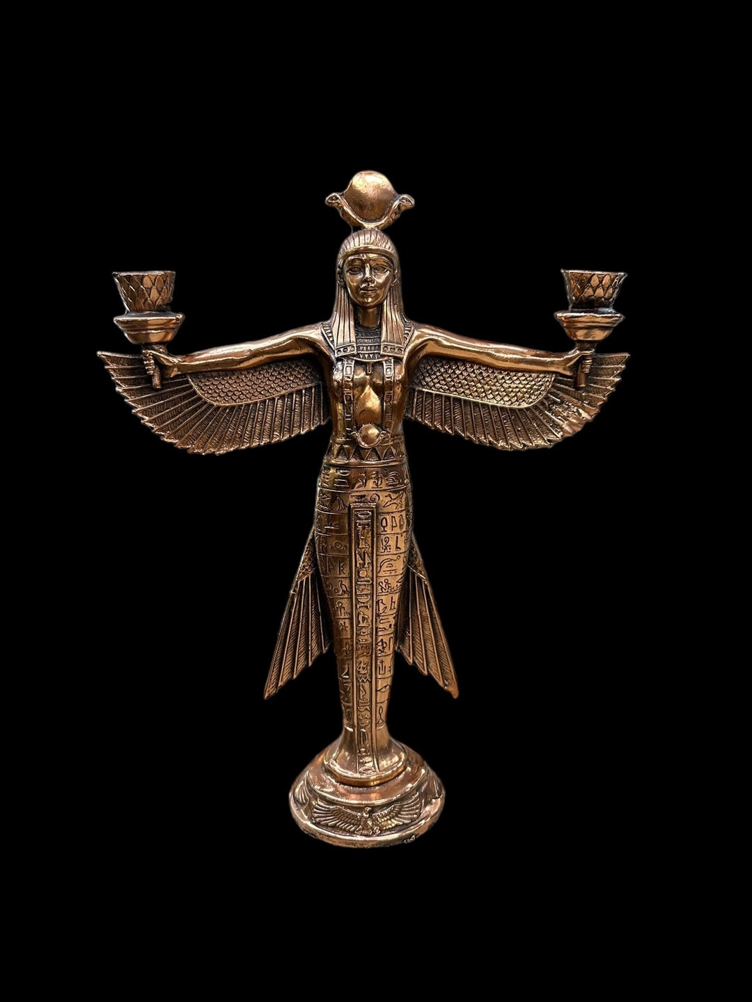 Copper Isis Statue - Ancient Egyptian Goddess Aset / Isis Altar Statue ...