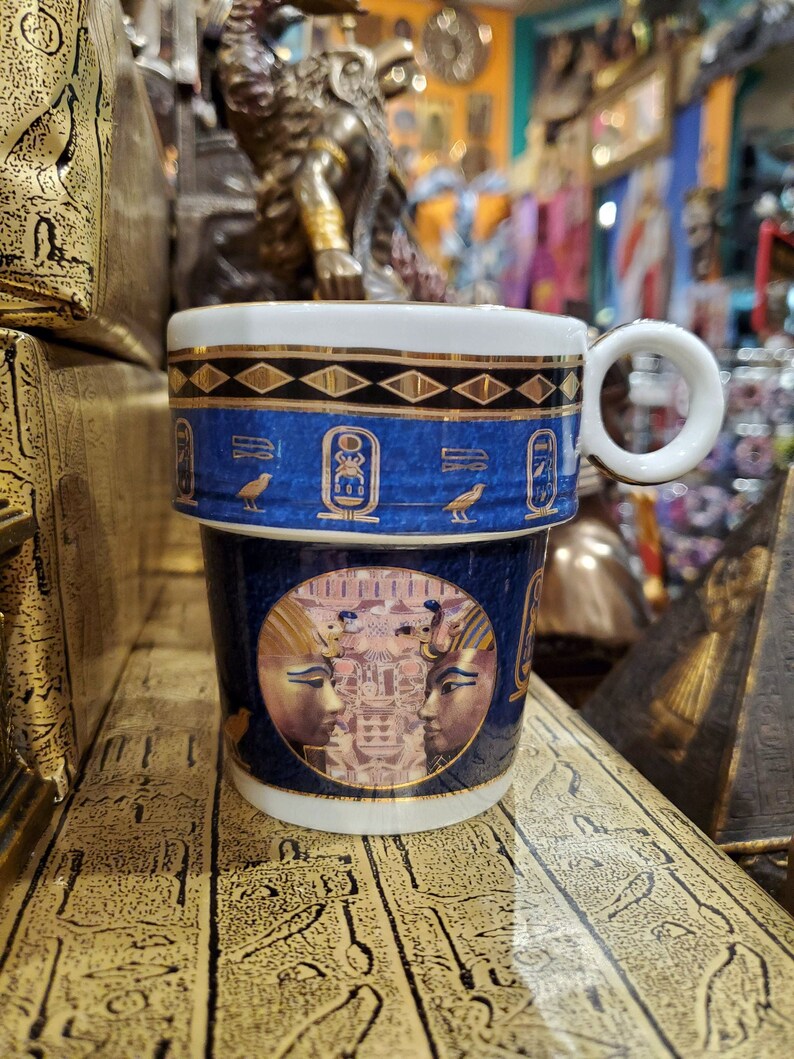 Vintage Fathi Mahmoud Porcelain Mug With King Tut Mask Made - Etsy