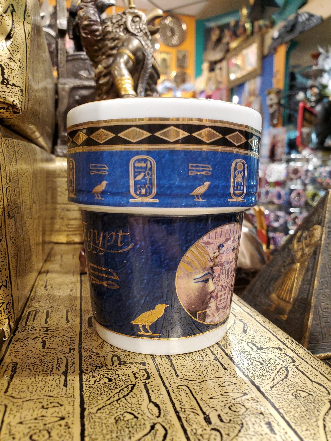 Vintage Fathi Mahmoud Porcelain Mug With King Tut Mask Made - Etsy