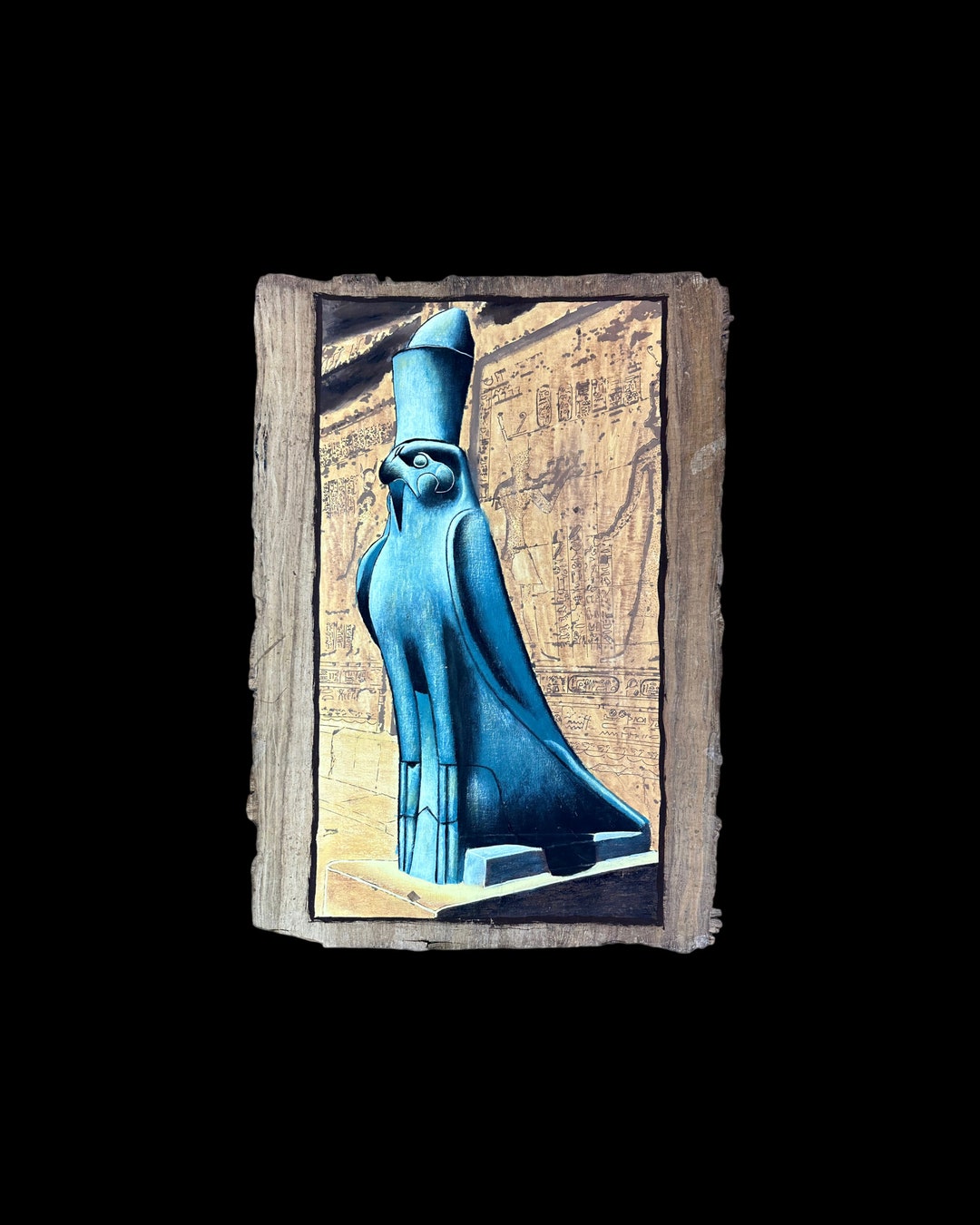 Horus in Temple Portrait - Ancient Egyptian God Heru - 40x60cm - Etsy