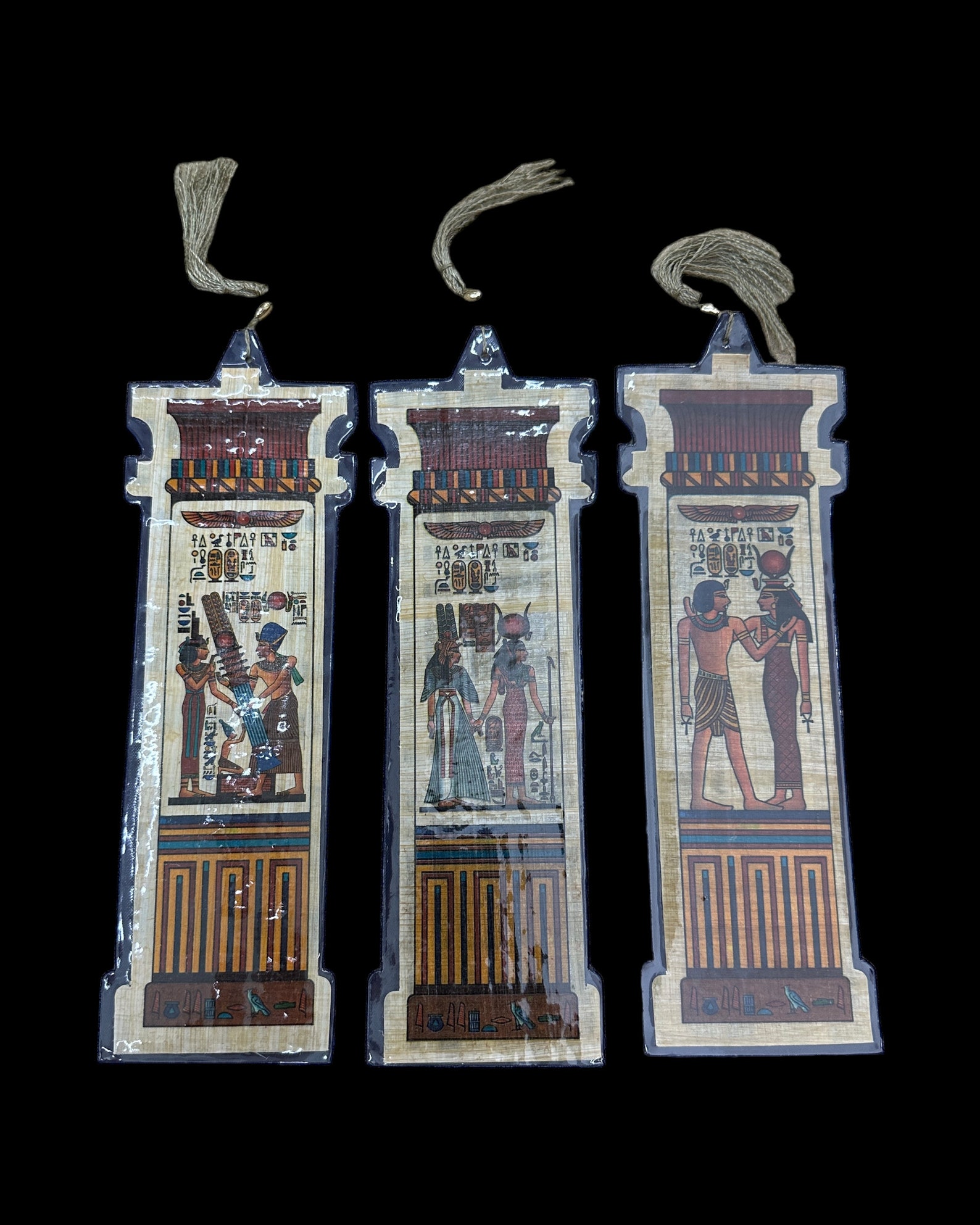 Papyrus Bookmarks - Set of 3 - Egyptian Papyrus Made in Egypt - Deluxe ...