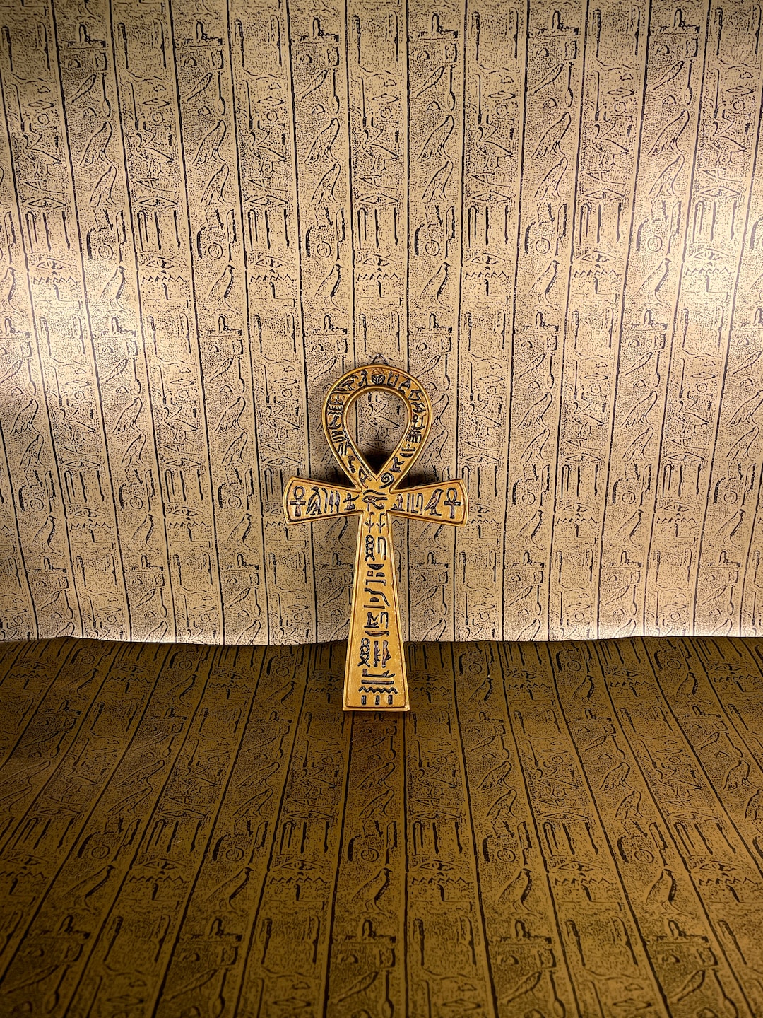 Vintage Wall Ankh - Hand-painted Ancient Egyptian Key of Life Wall ...