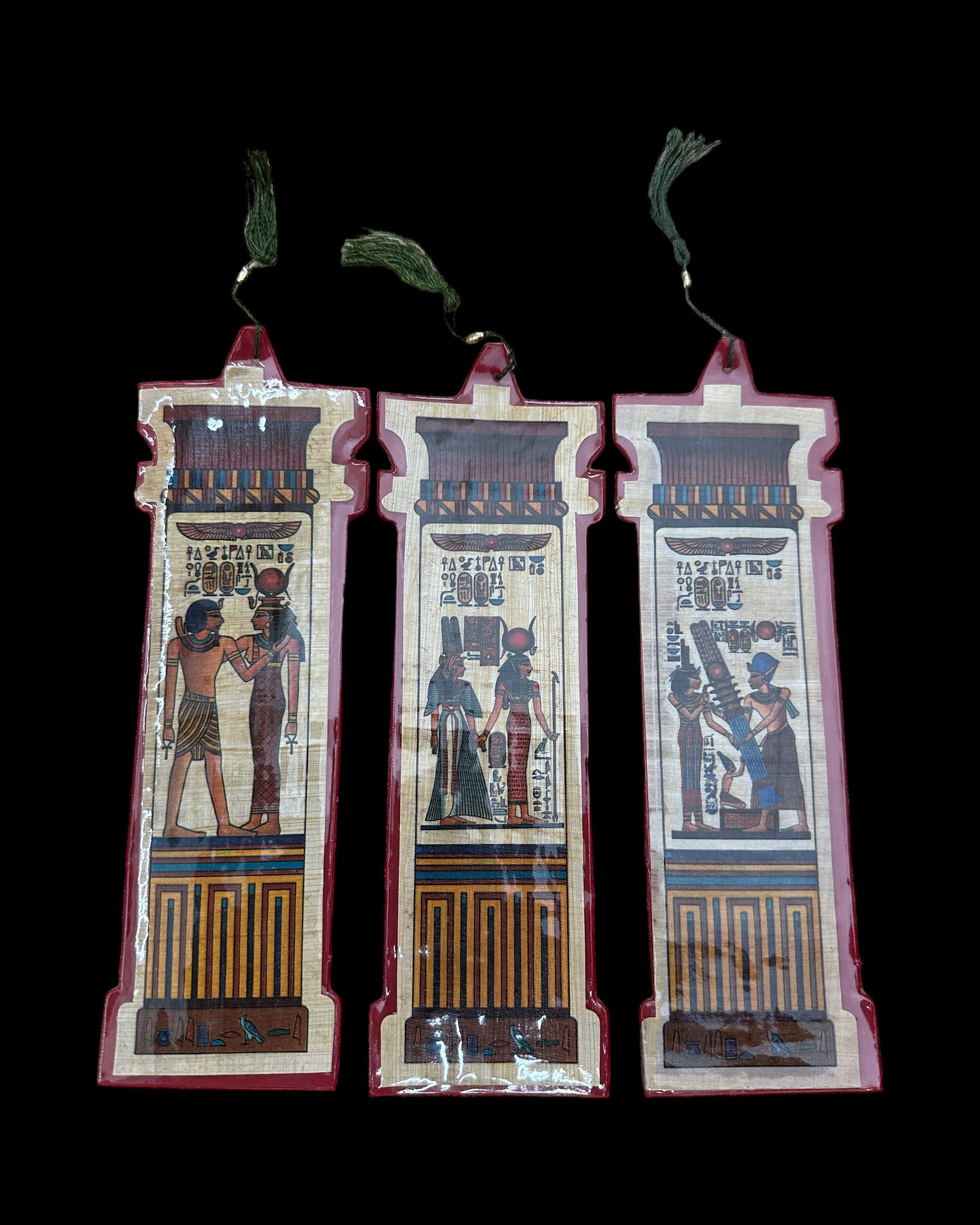 Papyrus Bookmarks - Set of 3 - Egyptian Papyrus Made in Egypt - Deluxe ...