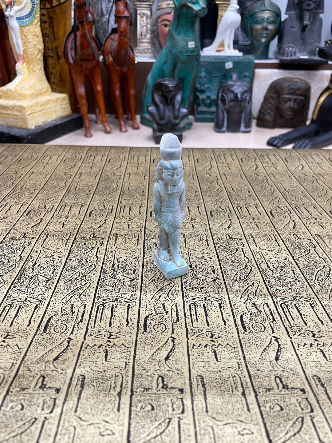 Vintage Egyptian Pharaoh Stone Statue - Made in Egypt - Small Hand ...