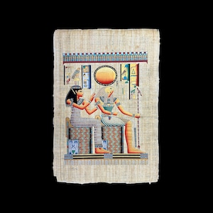 Ra Harakhti & Cleopatra Papyrus - Ancient Egyptian Altar Scene - Made ...