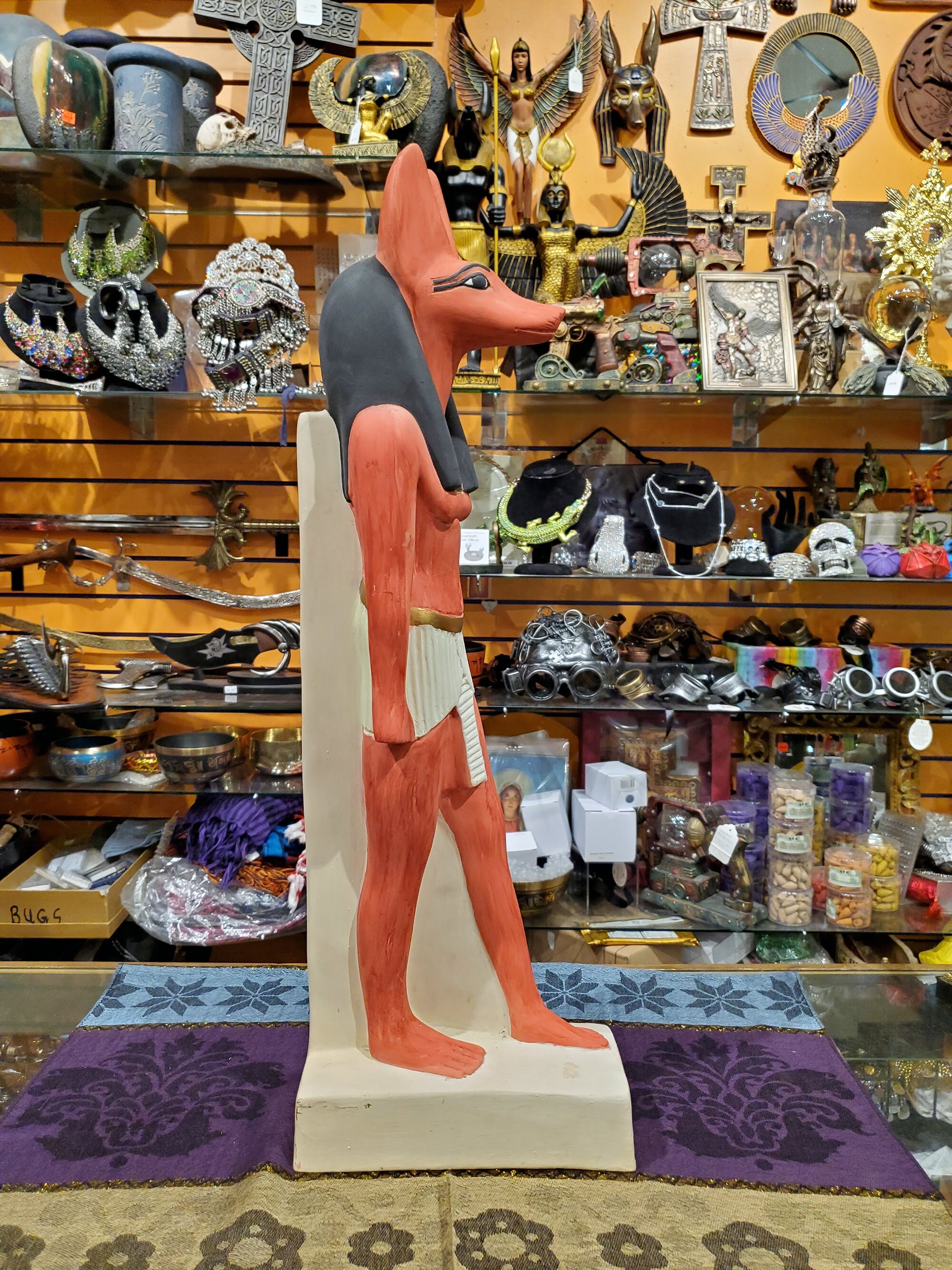 Vintage Stone Anubis Statue - Made in Egypt - Very Large Ancient ...