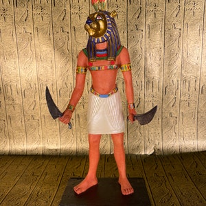 Vintage Maahes Statue - Ancient Egyptian Lion God - Son of Sekhmet ...