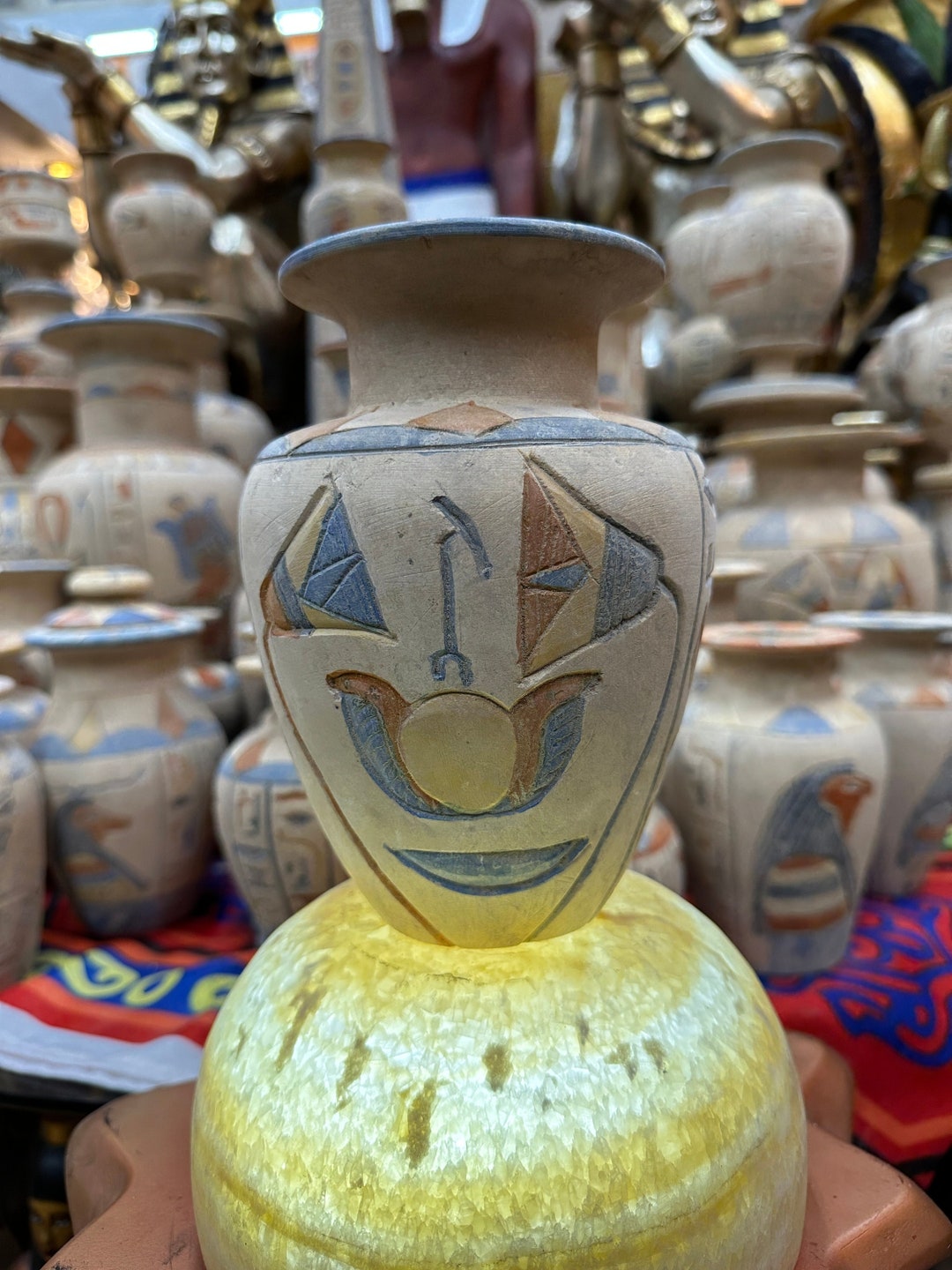 Egyptian Vase - Handmade in Egypt - Heavy Solid Limestone Vase - Etsy
