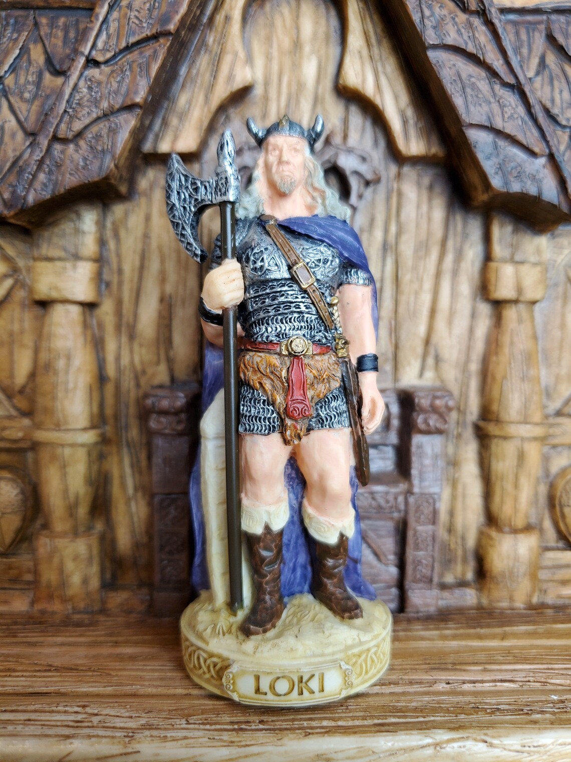 Loki Mini Statue - Small Vintage Hand-painted Norse God Loki/loptr ...