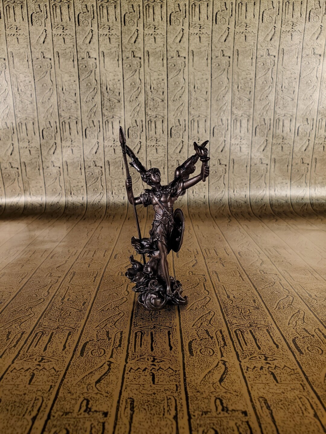 Vintage Archangel Uriel Statue - Small Hand-crafted Christian Mini ...