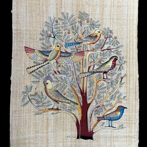 Tree of Life Papyrus - Ancient Egyptian Tree of Life With Birds ...