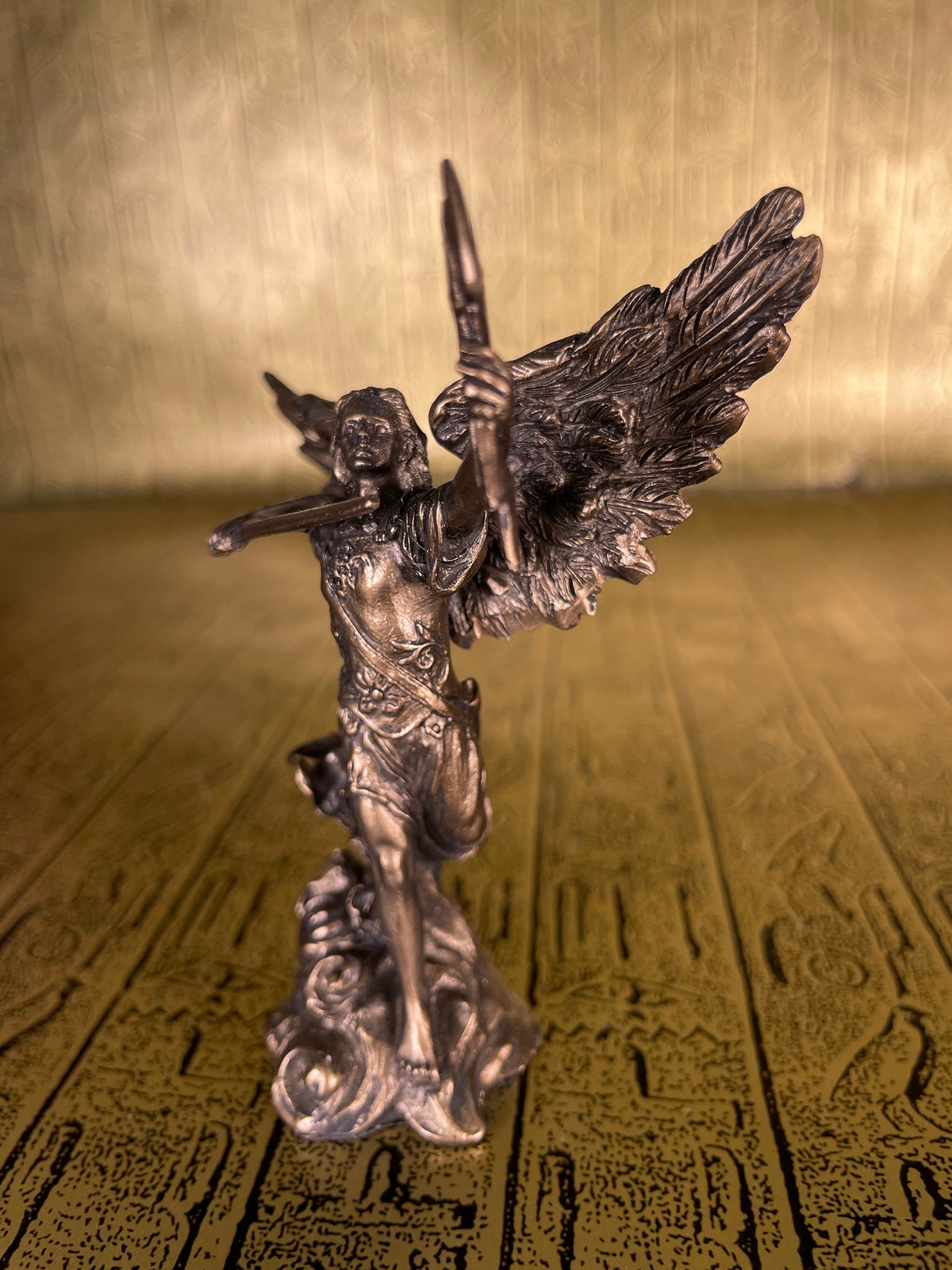 Vintage Archangel Remiel With Sword and Lightning Statue - Etsy