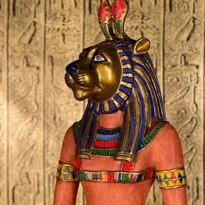 Vintage Maahes Statue - Ancient Egyptian Lion God - Son of Sekhmet ...