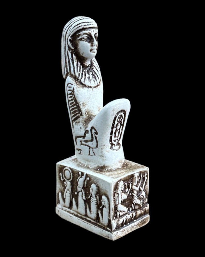 Isis Statue - Ancient Egyptian Goddess Aset With Hieroglyphic Base ...