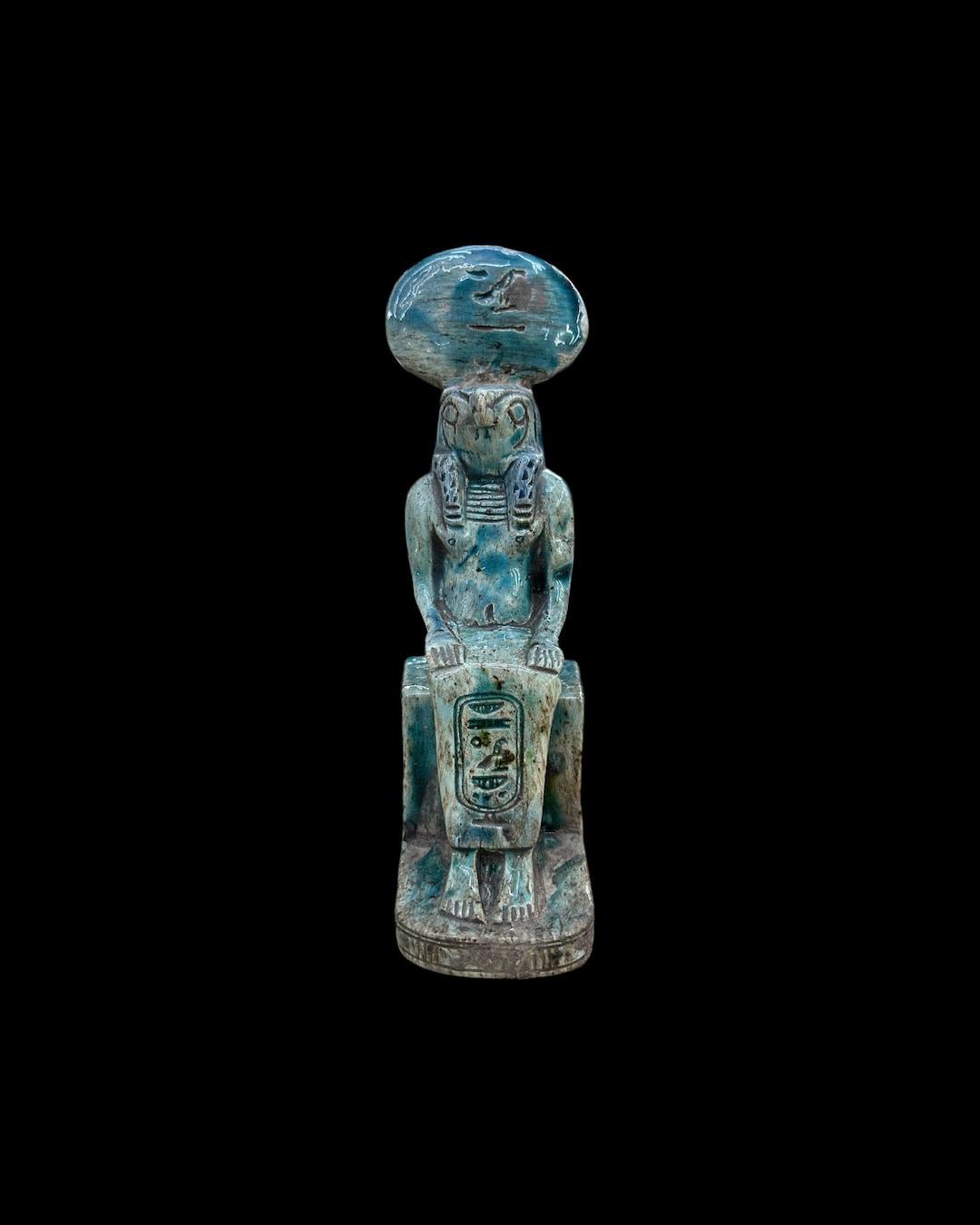 Ra Statue - Ancient Egyptian God Re- Egyptian Blue Faience ...