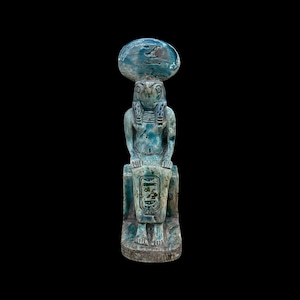 Ra Statue Ancient Egyptian God Re Egyptian Blue Faience Handcrafted in ...