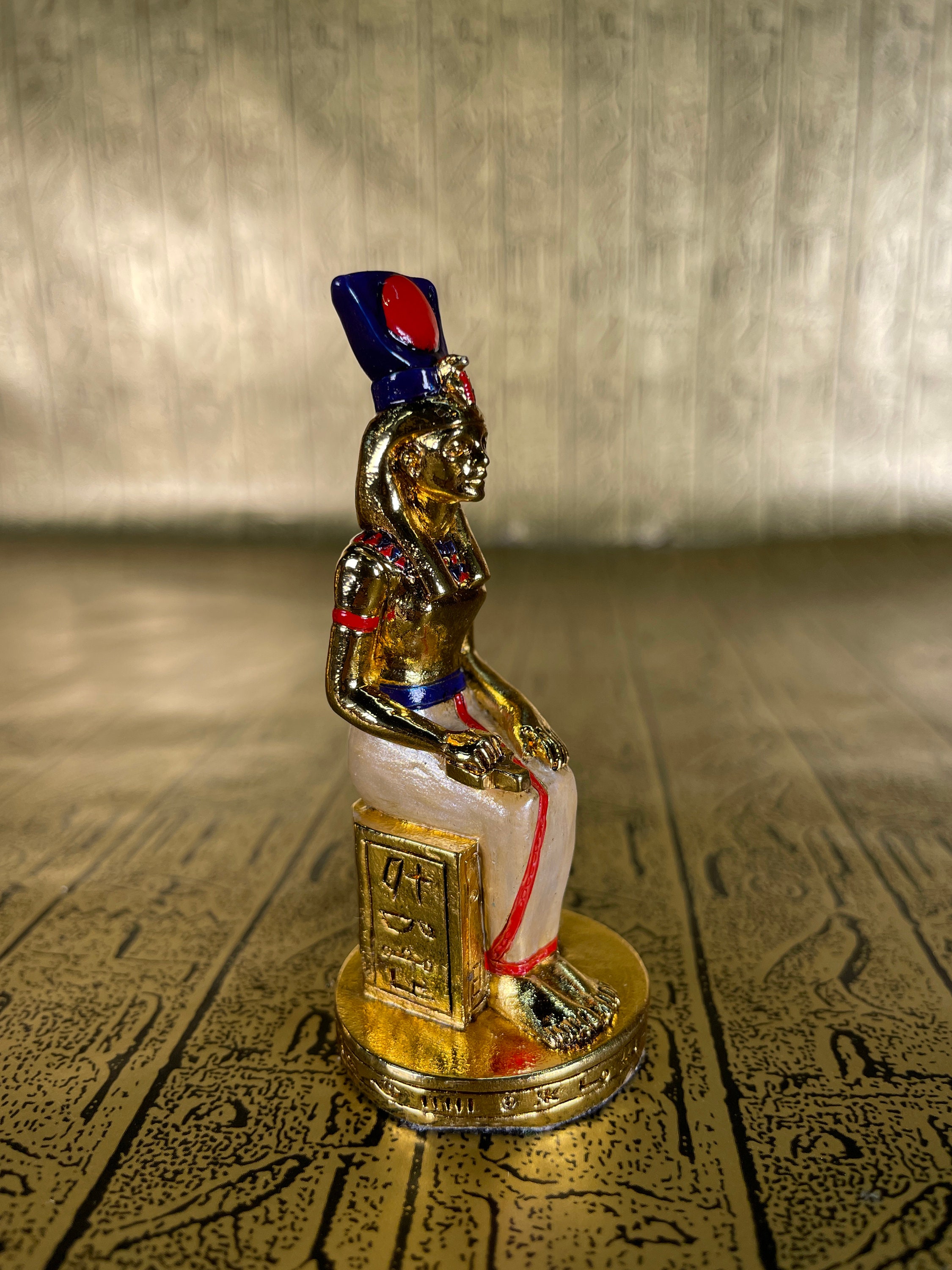 Sculpture Figurines Solid Pewter Miniature Figurine Vintage Gold Isis ...