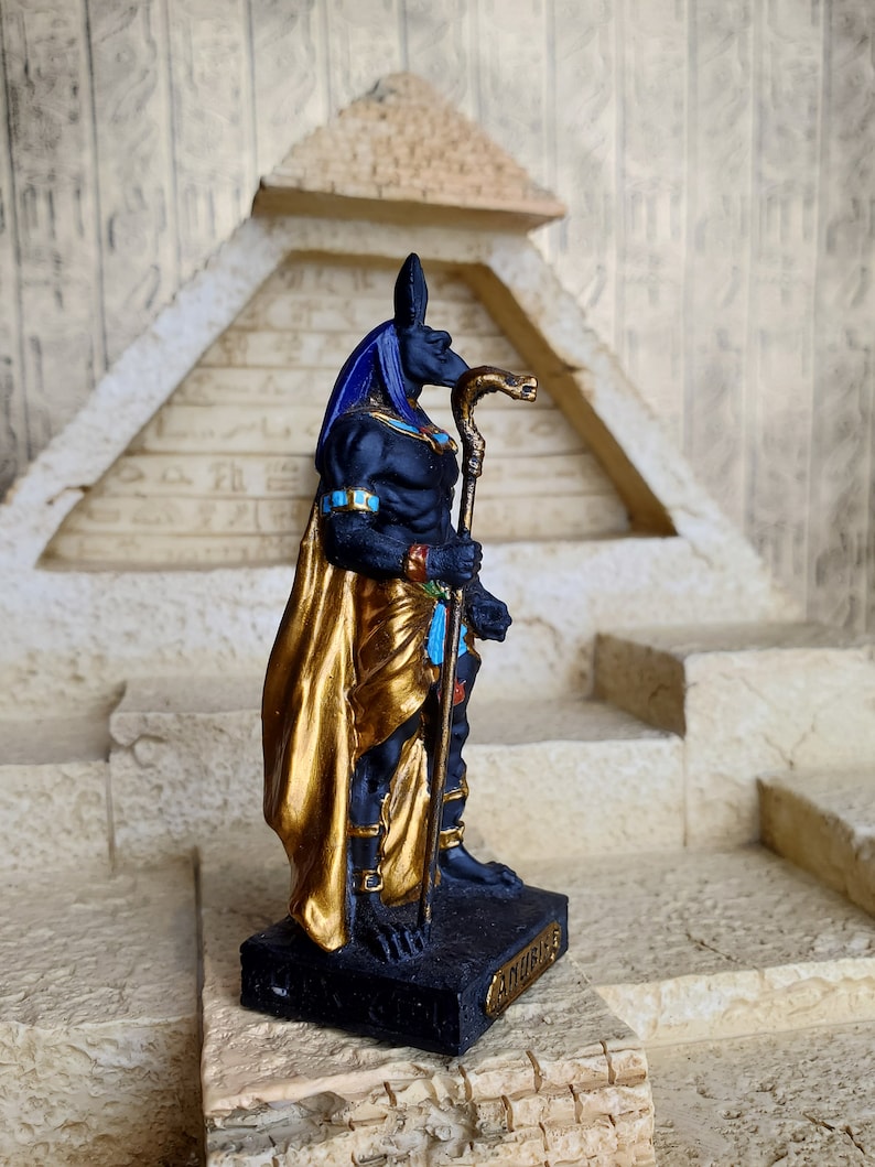Vintage Anubis Mini Statue Small Hand-painted Ancient - Etsy