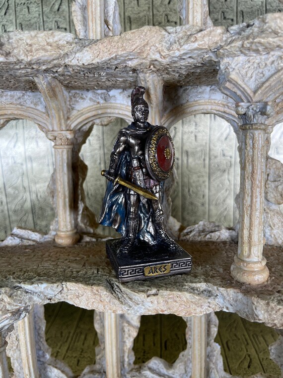 Vintage Ares Mini Statue Small Hand-painted Ancient Greek - Etsy
