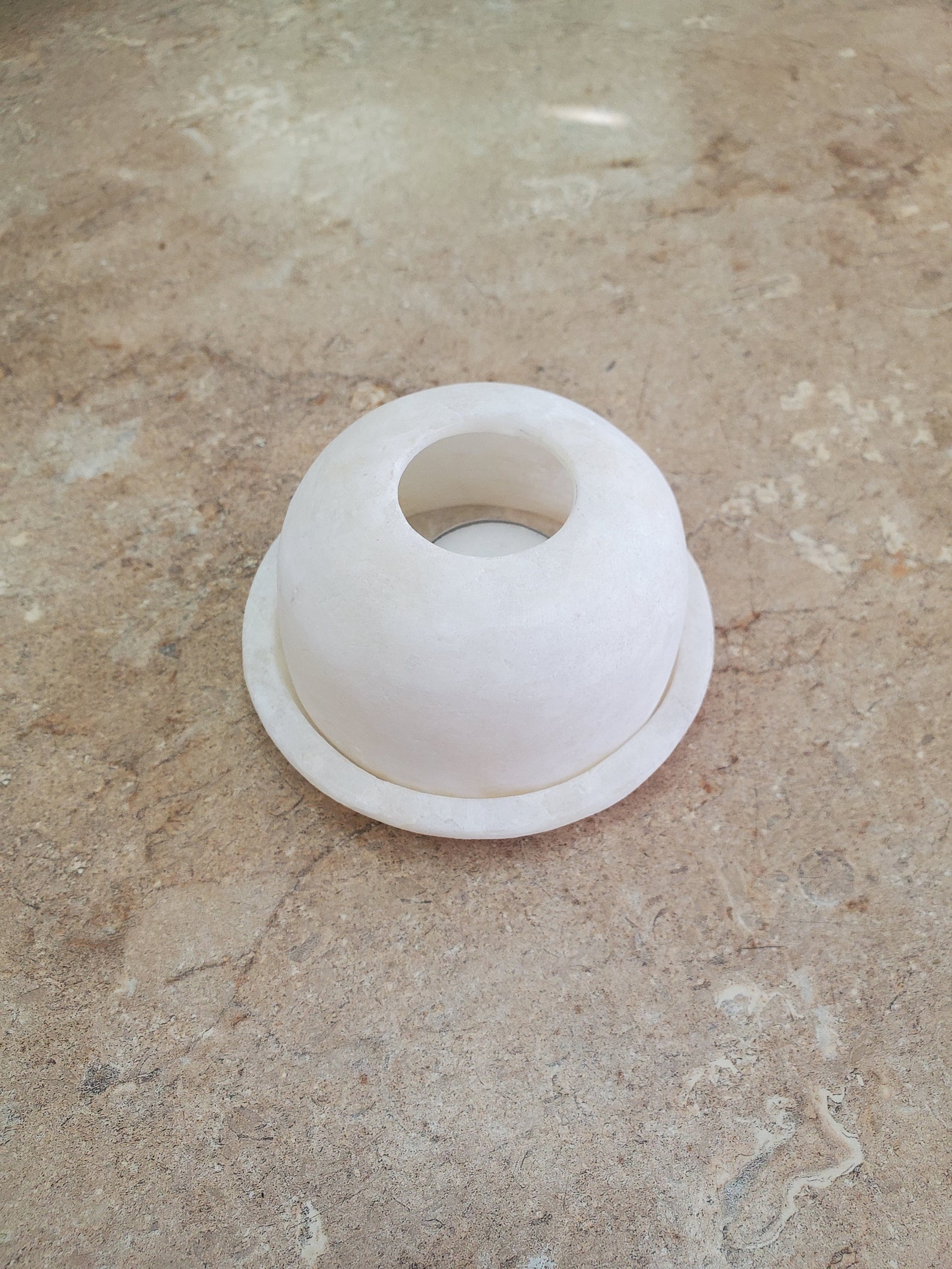 Egyptian Alabaster Tea-light Holder - Hand-carved in Egypt ...